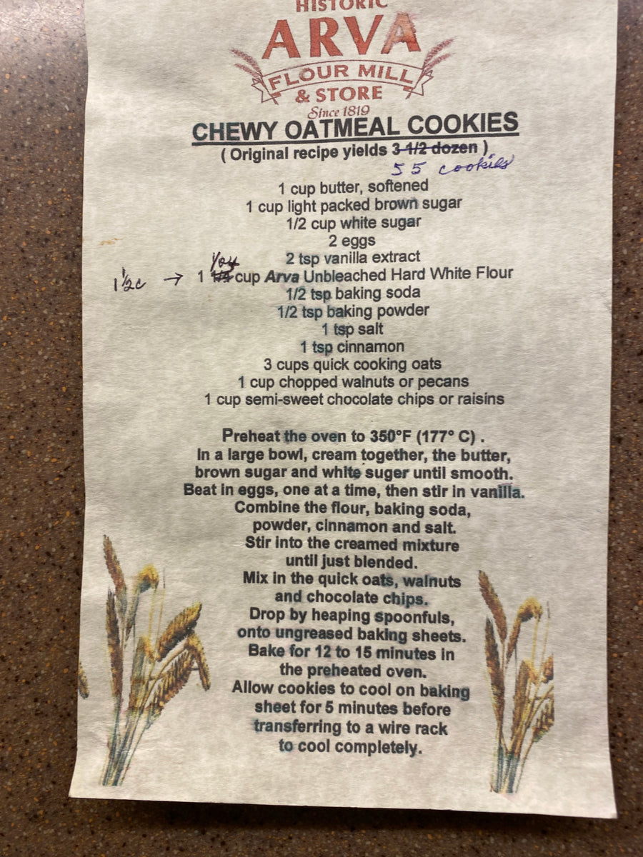Vintage Arva Flour Mill Chewy Oatmeal Cookies – Online Arva Flour Mill